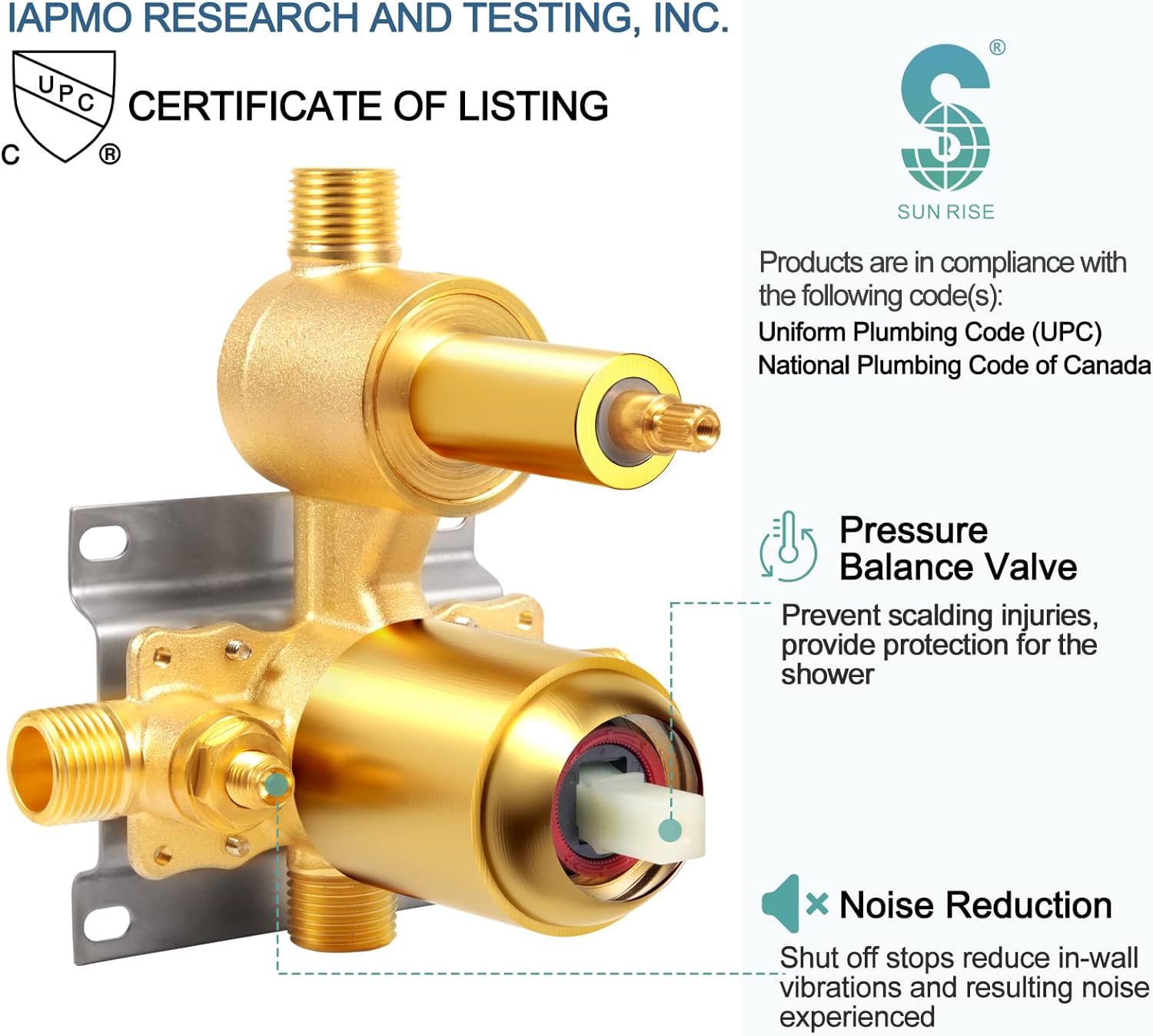 SR SUN RISE 12 Inch Rain Shower System, High Pressure Shower Heads – SR ...