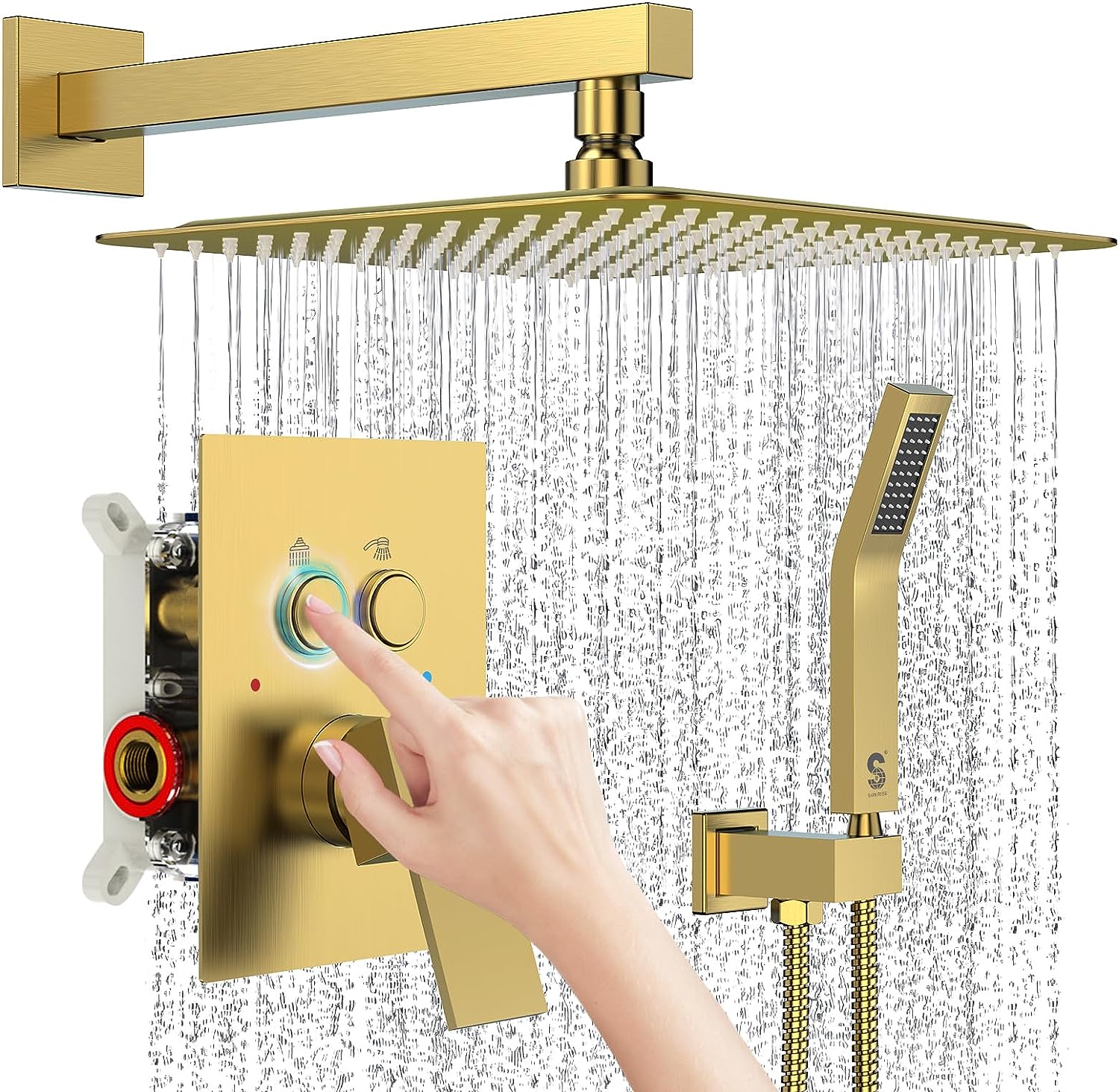 SR SUN RISE Shower System with Push Button Diverter Bathroom Luxury Br ...